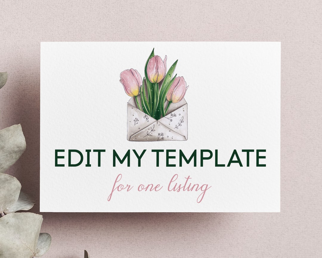Edit for Me Template, Customize Service Add On, We Personalize + You ...