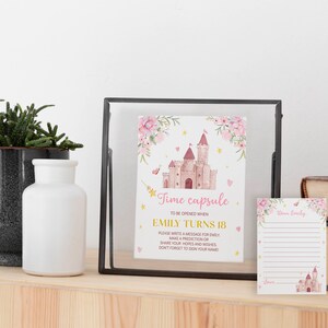 EDITABLE Princess Birthday Party Time Capsule Template, Princess 1st ...