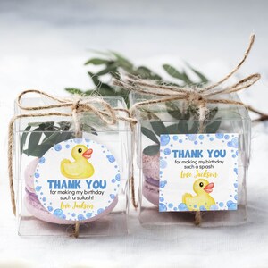 EDITABLE Rubber Duck Birthday Thank You Tag, Yellow Duck Birthday Favor ...