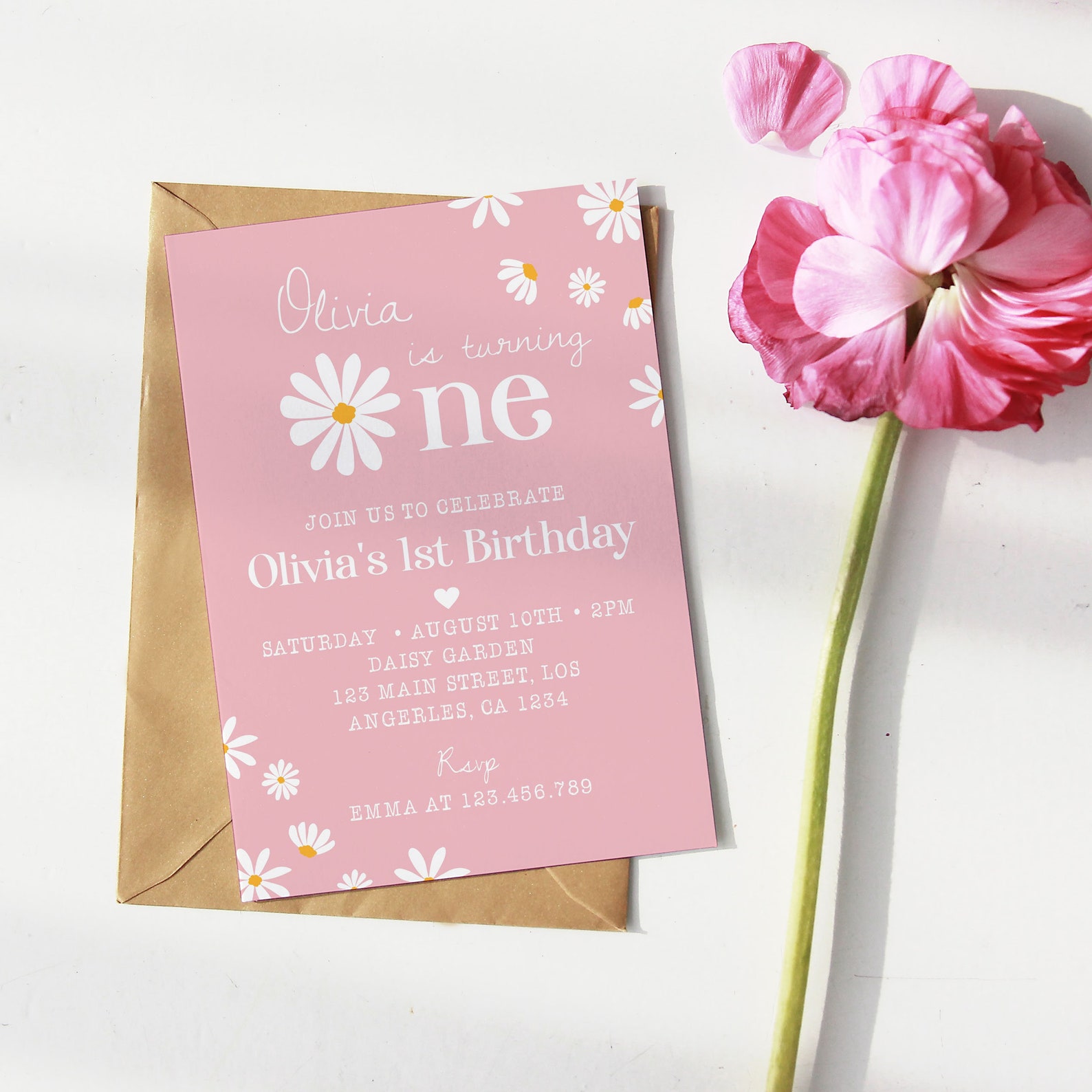 Editable Daisy Birthday Invitation Daisy First Birthday - Etsy
