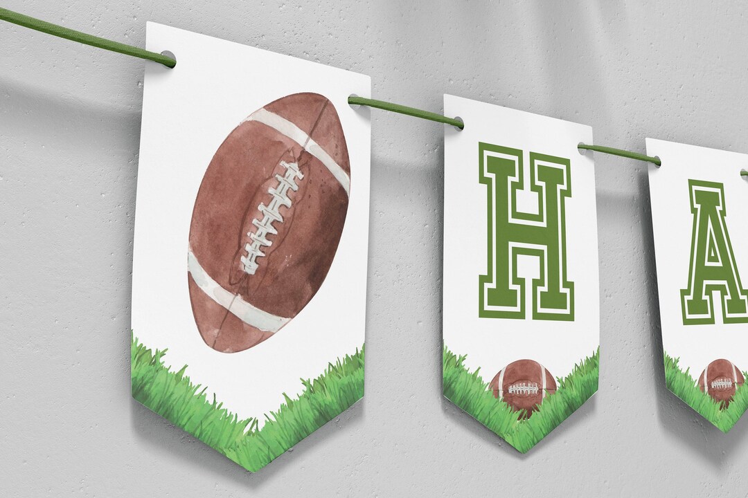 Editable Football Birthday Banner, Sports Birthday Banner, Football ...