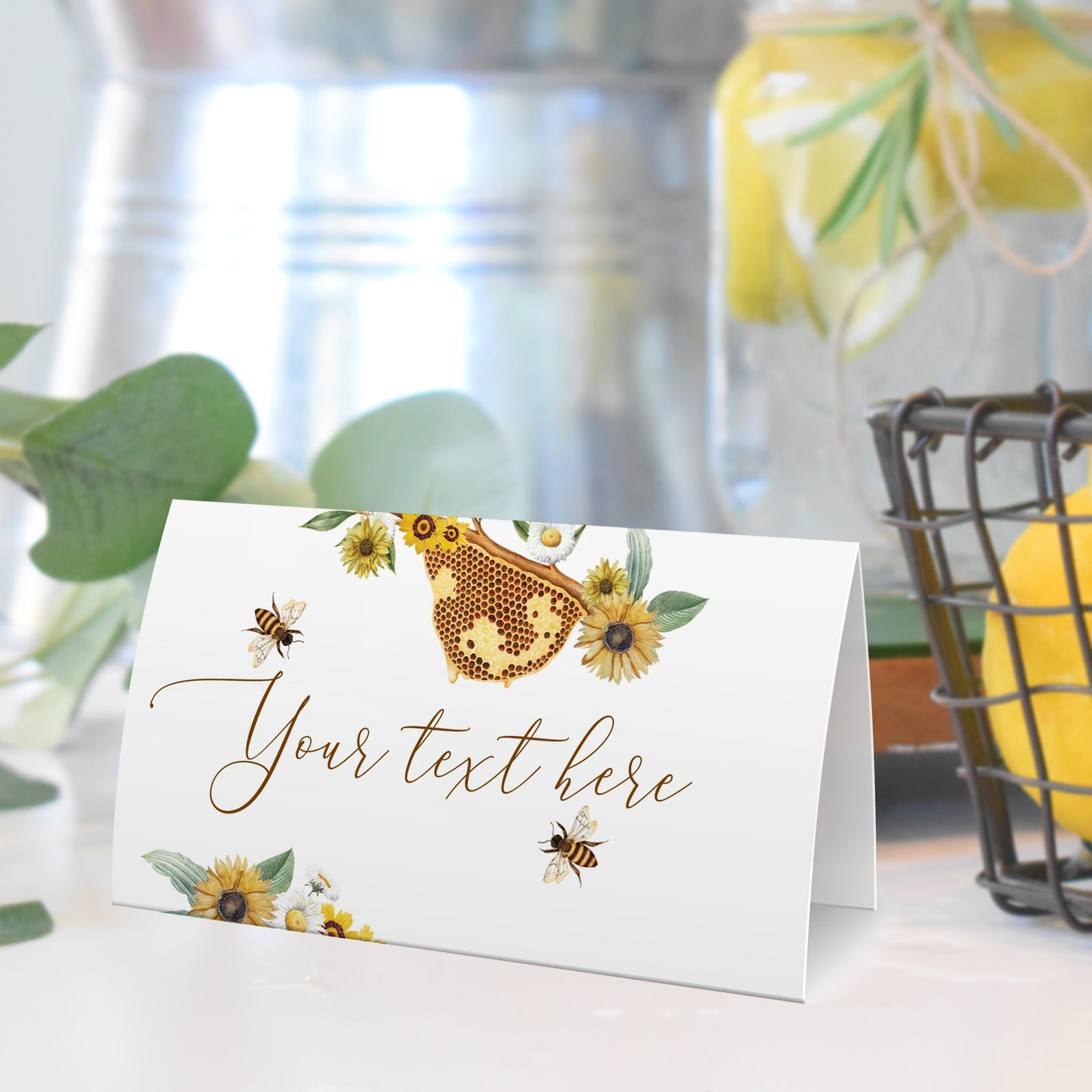 EDITABLE Bee Food Label Card Bumble Bee Place Card Bee | Etsy
