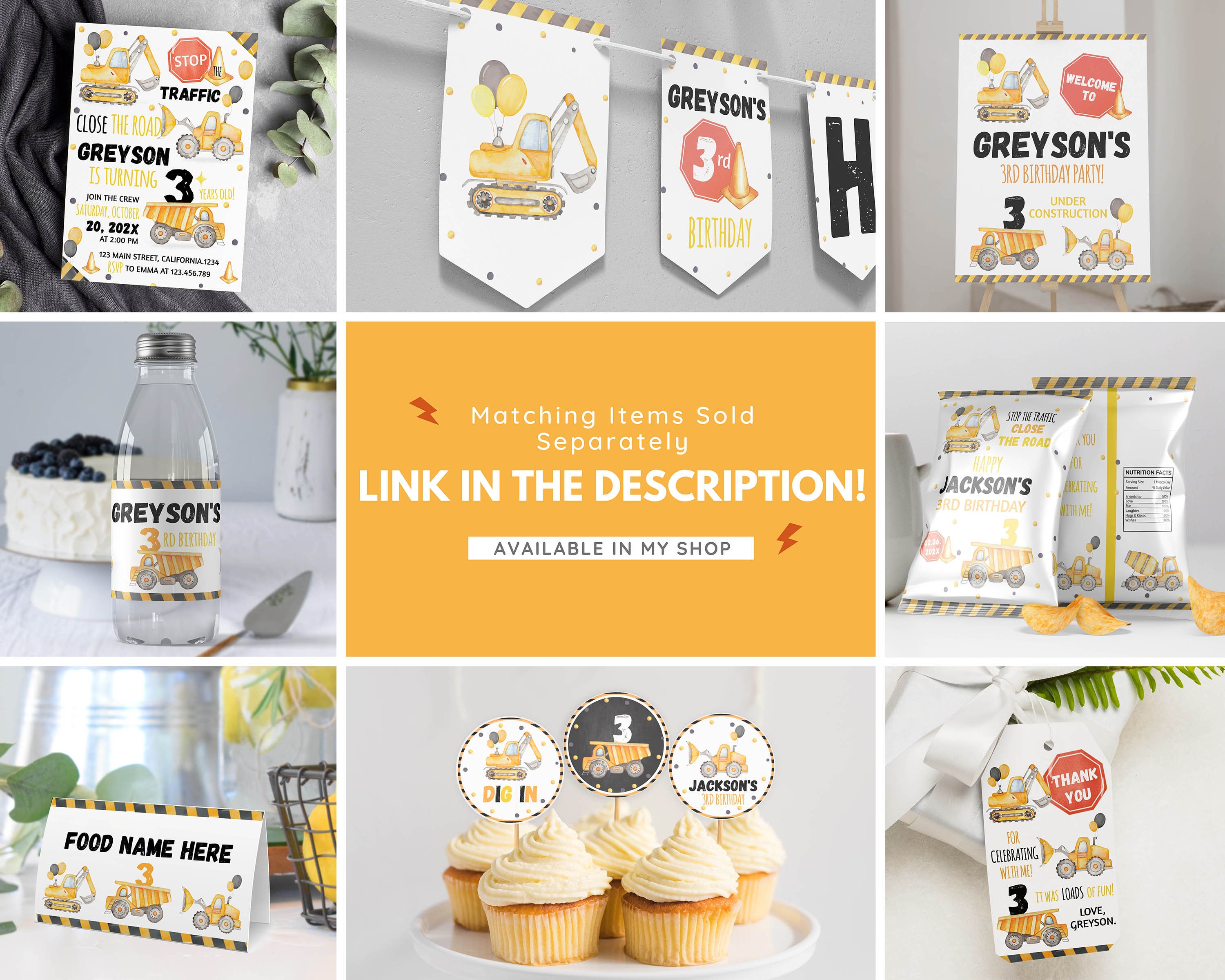 Editable Construction Banner Construction Birthday Banner - Etsy