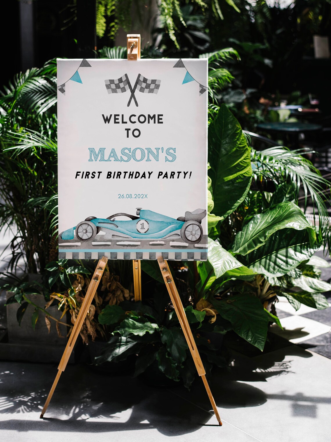 EDITABLE Race Car Birthday Party Welcome Sign, Race Car Birthday Sign ...