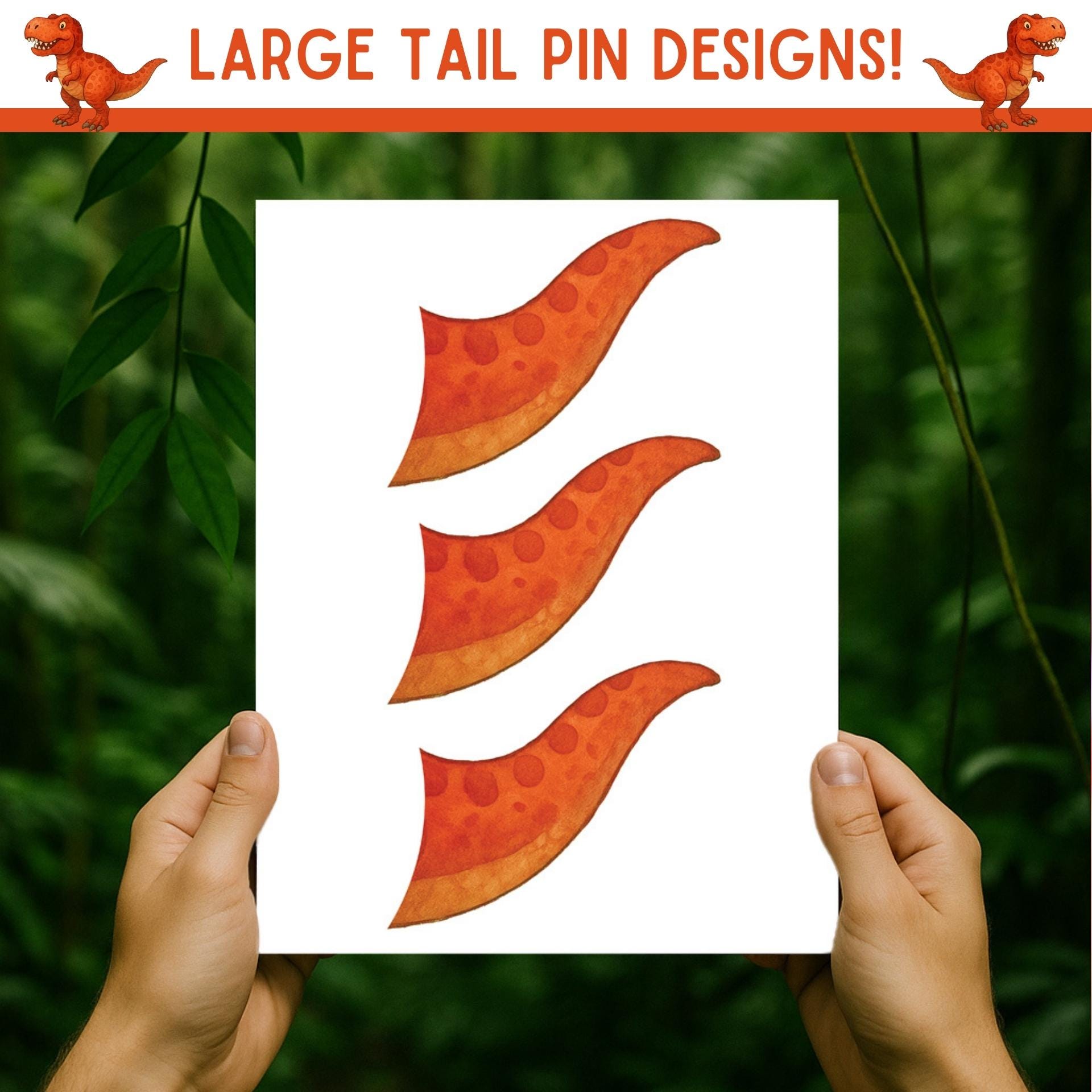 Pin the Tail on the T-rex Printable Game | 16x20 Poster + Tails + Wild ...
