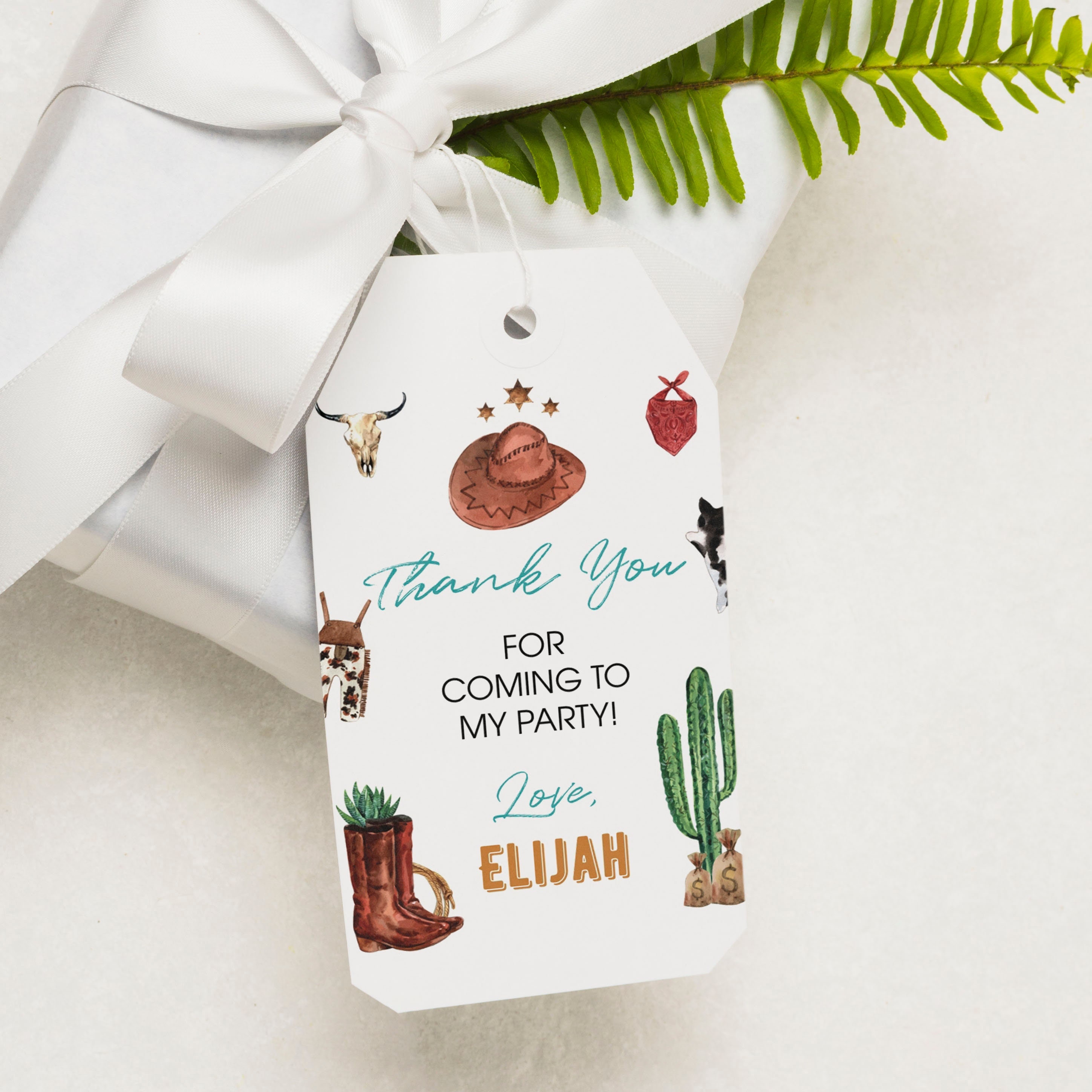 EDITABLE Wild West Birthday Favor Tag First Rodeo Birthday | Etsy