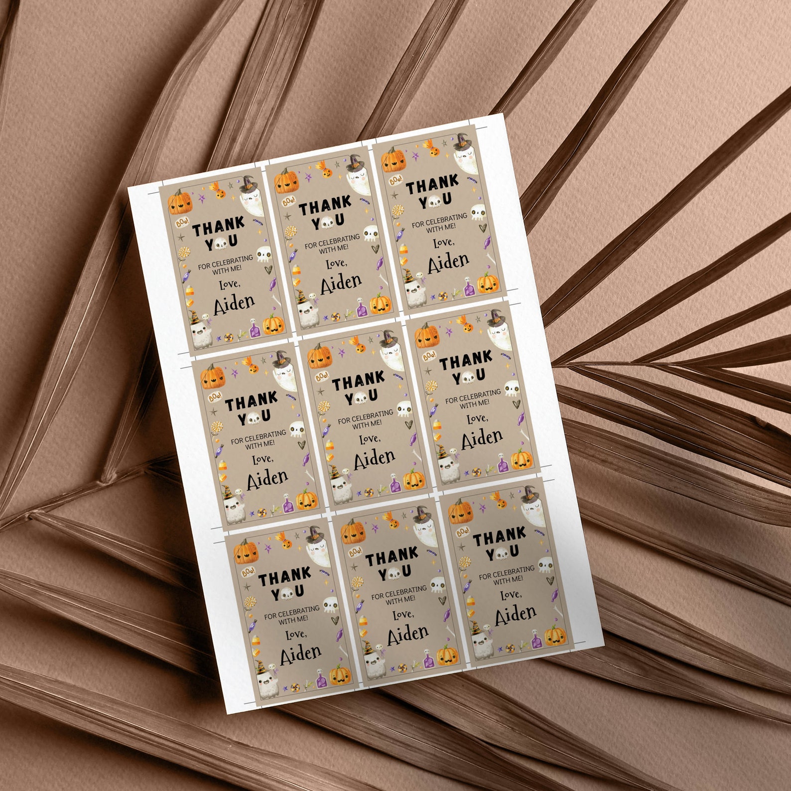 EDITABLE Spooky One Birthday Thank You Tag Halloween 1st - Etsy