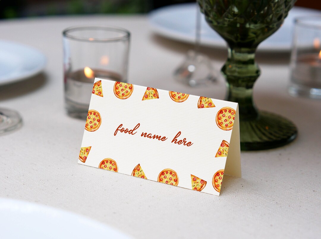 EDITABLE Pizza Party Food Tent Card, Pizza Birthday Food Name Card ...
