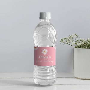 EDITABLE Daisy Birthday Party Water Bottle Labels, Daisy Birthday ...