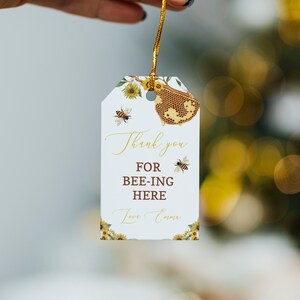 EDITABLE Bee Thank You Tag, Honey Bee Favor Tag, Bumble Bee Gift Tag ...
