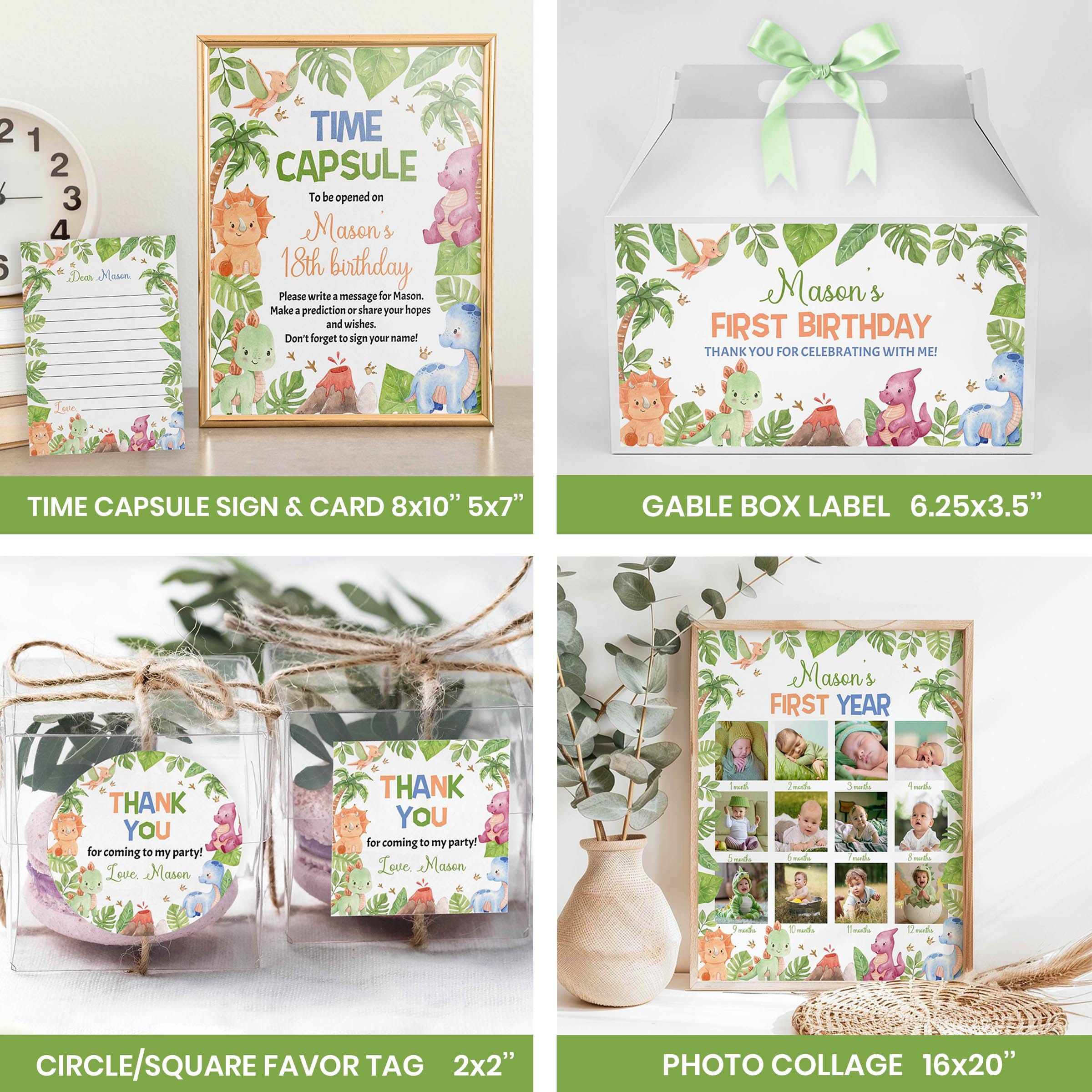Editable Dinosaur Birthday Invitation Set, Oneasaurus Birthday Bundle ...