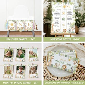 Editable Wild One Theme Birthday Party Package, Safari 1st Birthday ...