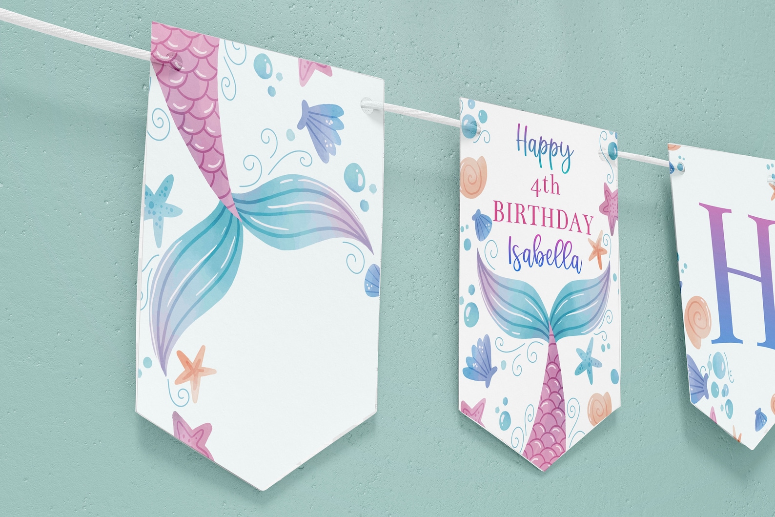 Editable Mermaid Banner Mermaid Birthday Banner Mermaid - Etsy