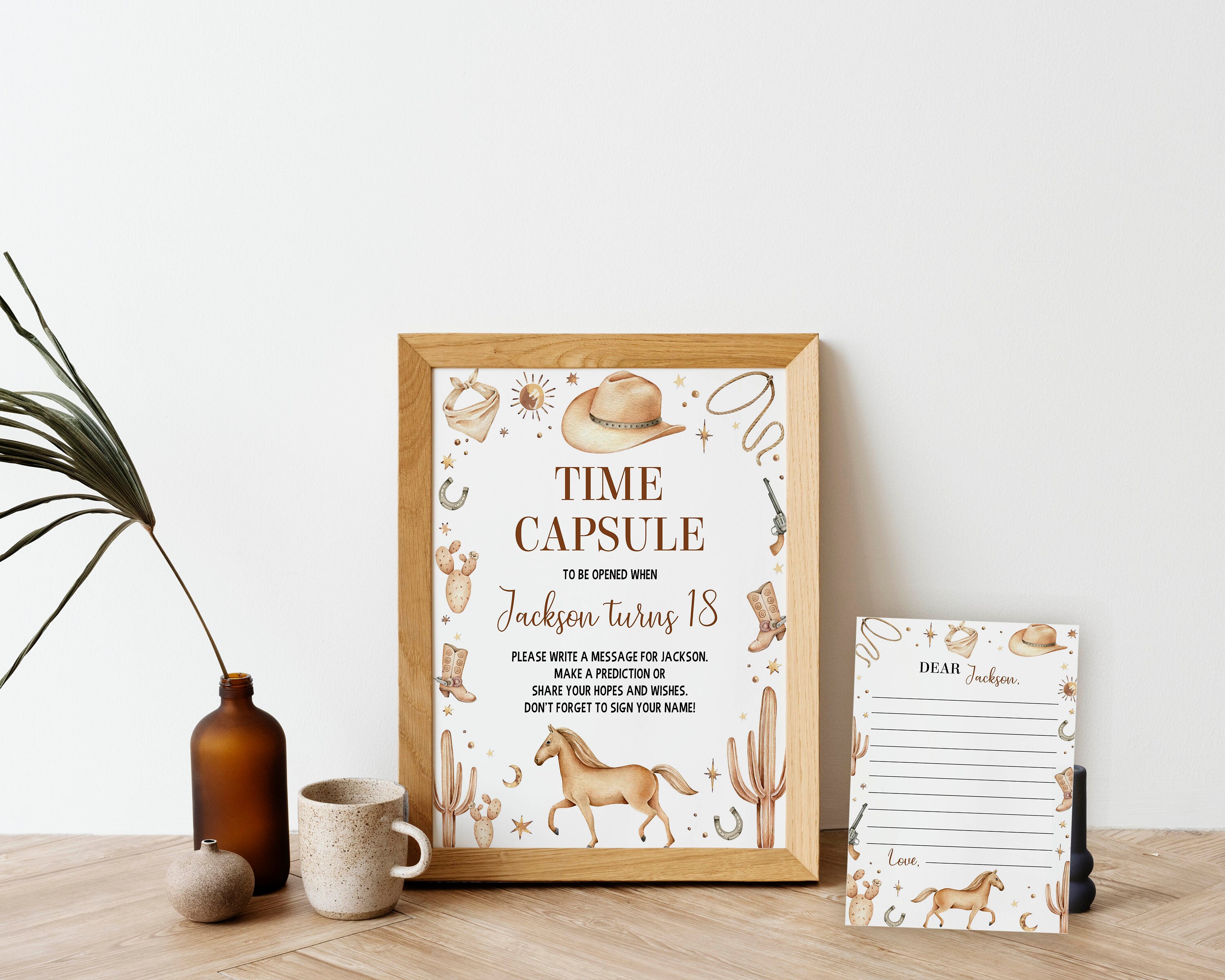 EDITABLE My First Rodeo Birthday Time Capsule Template, Cowboy Birthday ...