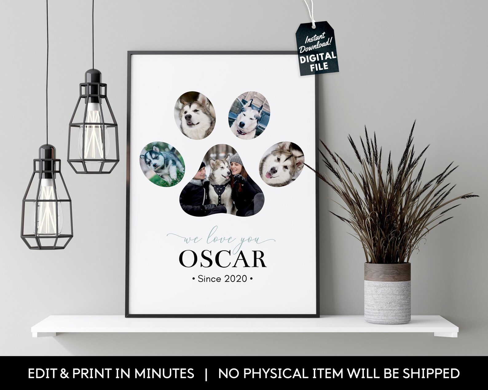 Editable Dog Photo Collage Dog Photo Gift Dog Photo Frame - Etsy