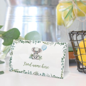EDITABLE Koala 1st Birthday Tent Card Koala Birthday - Etsy