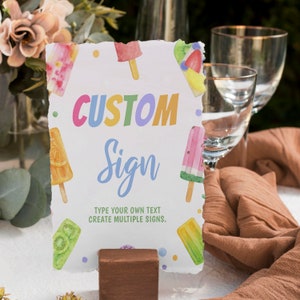 EDITABLE Popsicle Birthday Party Sign, Popsicle Custom Sign, Girl ...