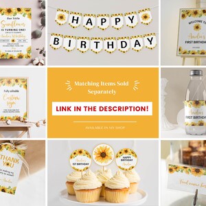 EDITABLE Sunflower Birthday Table Sign, Boho Sunflower Shower Custom ...