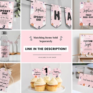 EDITABLE Spooky One Birthday Welcome Sign, First Boo Day Birthday Decor ...