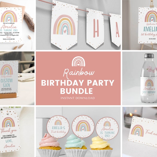 Rainbow Birthday - Etsy