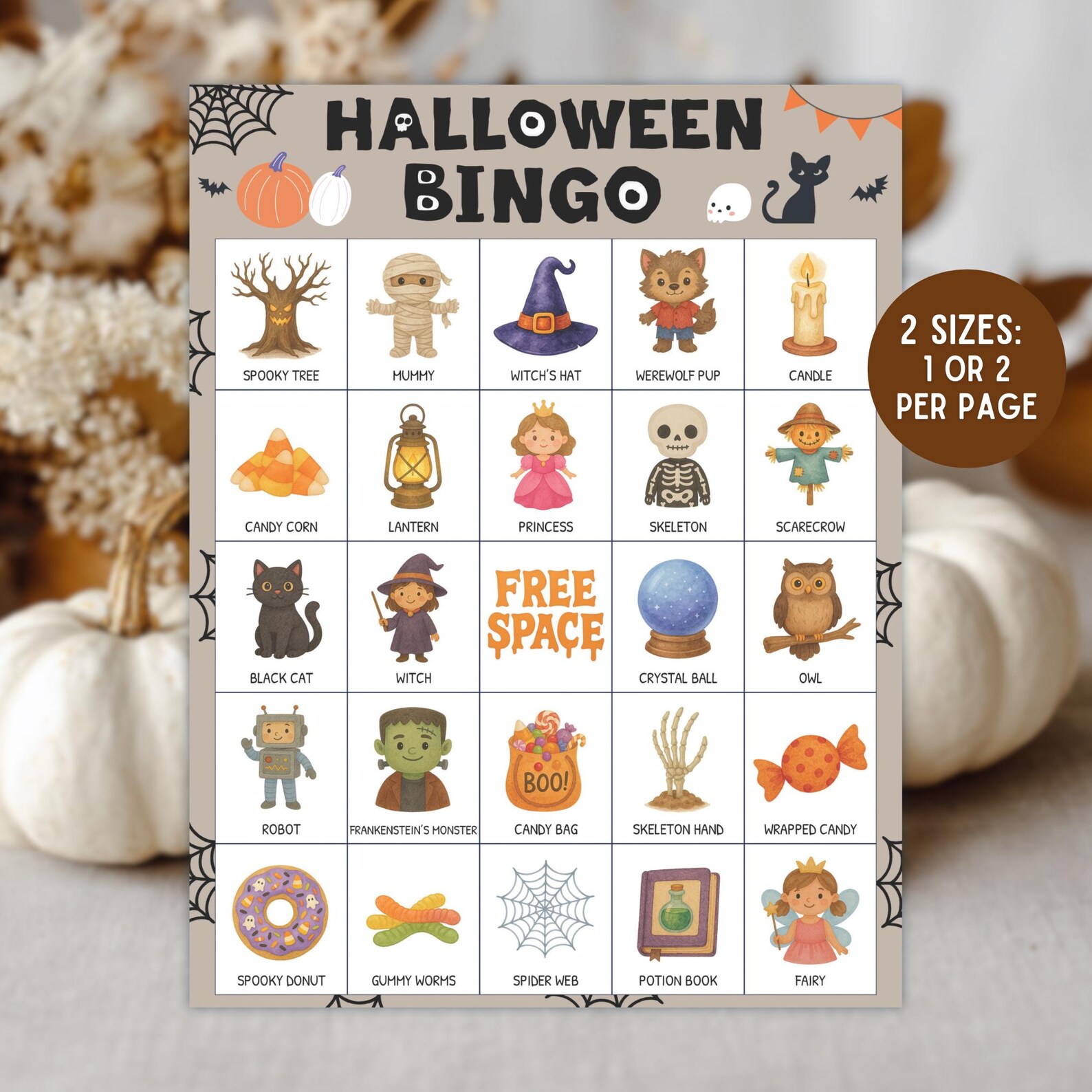 Printable Halloween Bingo Cards, Fun Halloween Party Game for Kids ...