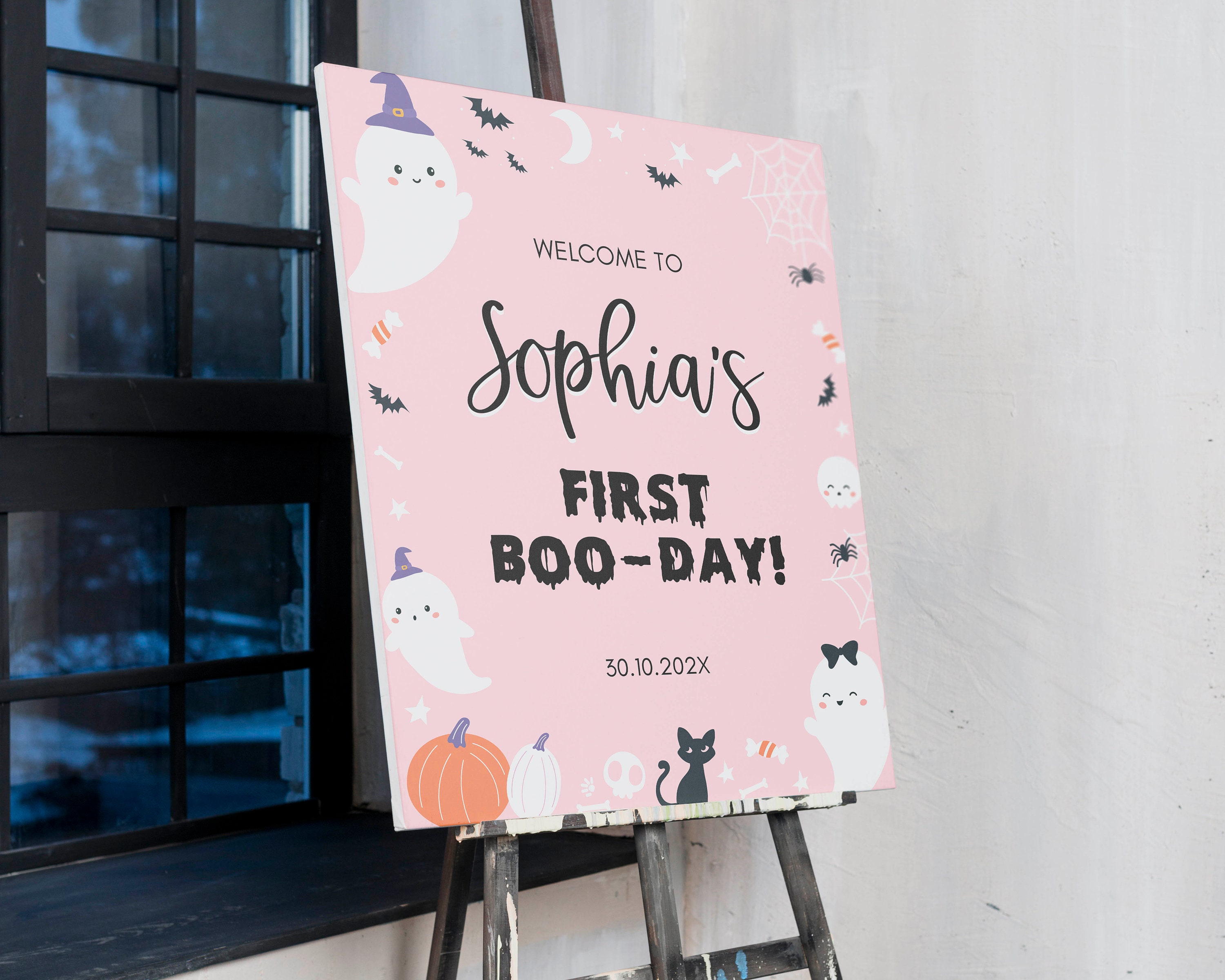 EDITABLE Spooky One Birthday Welcome Sign First Boo Day - Etsy