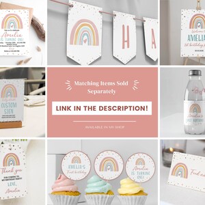 EDITABLE Boho Rainbow Birthday Thank You Tags, Boho Birthday Party ...