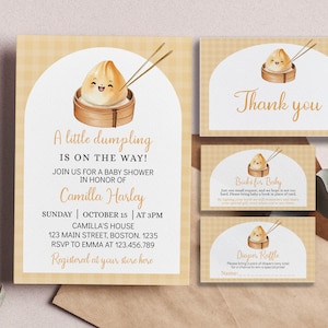 EDITABLE Dumpling Baby Shower Invitation Set Dumpling Baby - Etsy