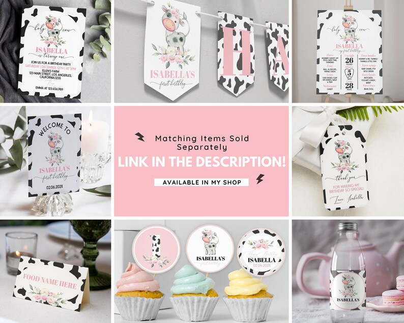 EDITABLE Cow Thank You Tag Moo Cow Birthday Favor Tag Holy - Etsy