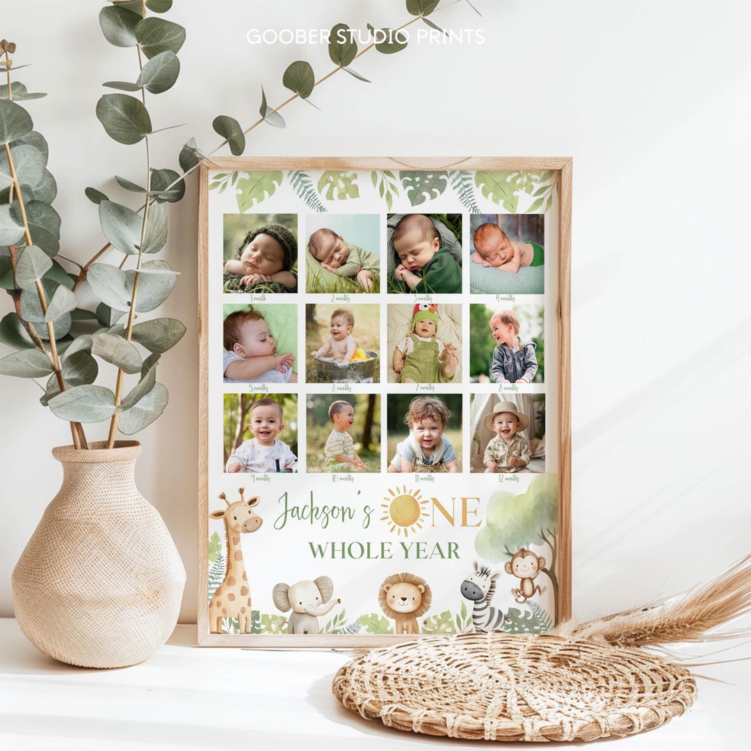 Editable Wild One 1st Year Photo Collage, Wild One First Birthday ...