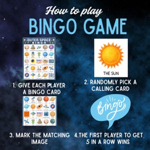 Outer Space Bingo Game Printable, Astronaut Party Activity, 50 Unique ...