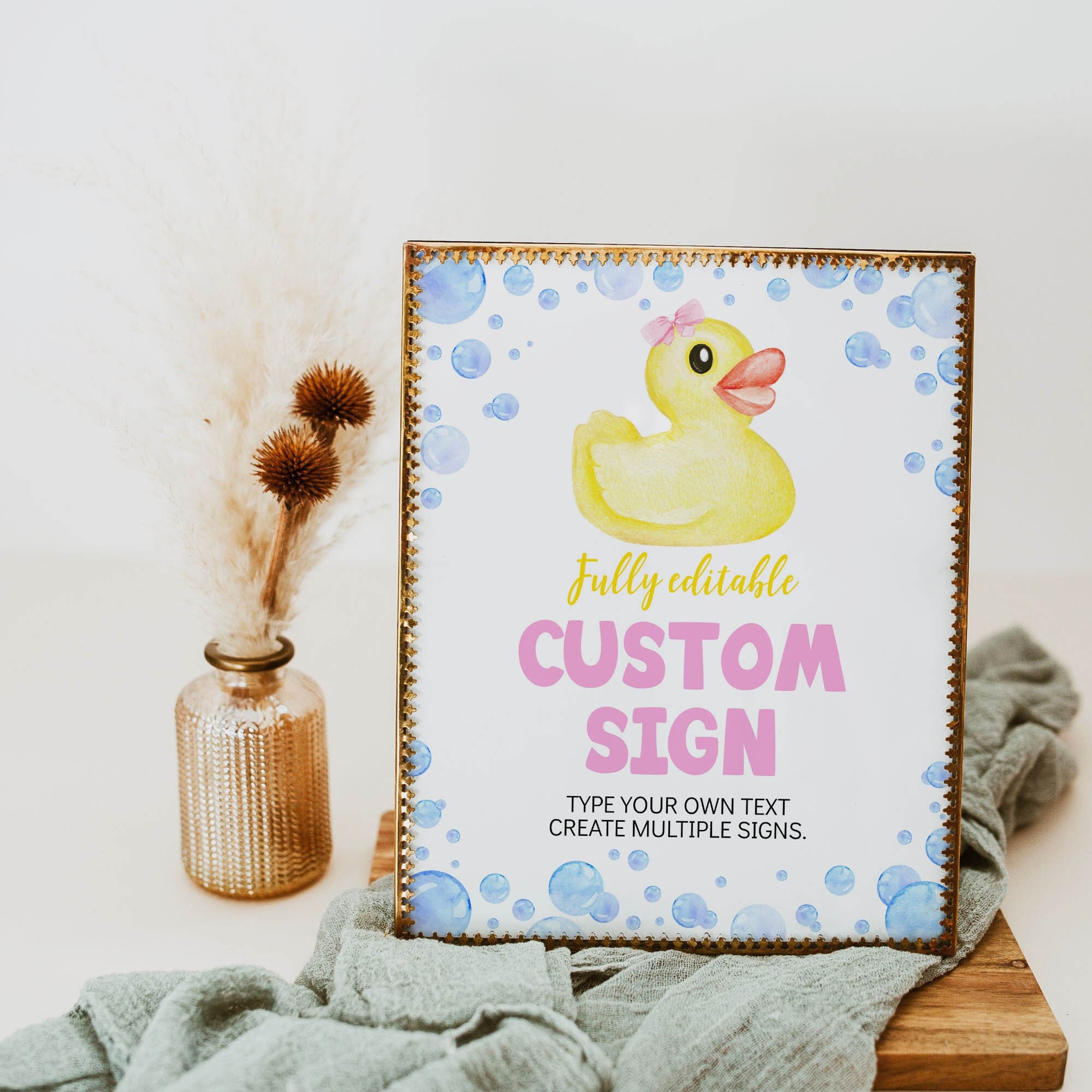 EDITABLE Rubber Duck Birthday Custom Sign, Yellow Duck Birthday Party ...