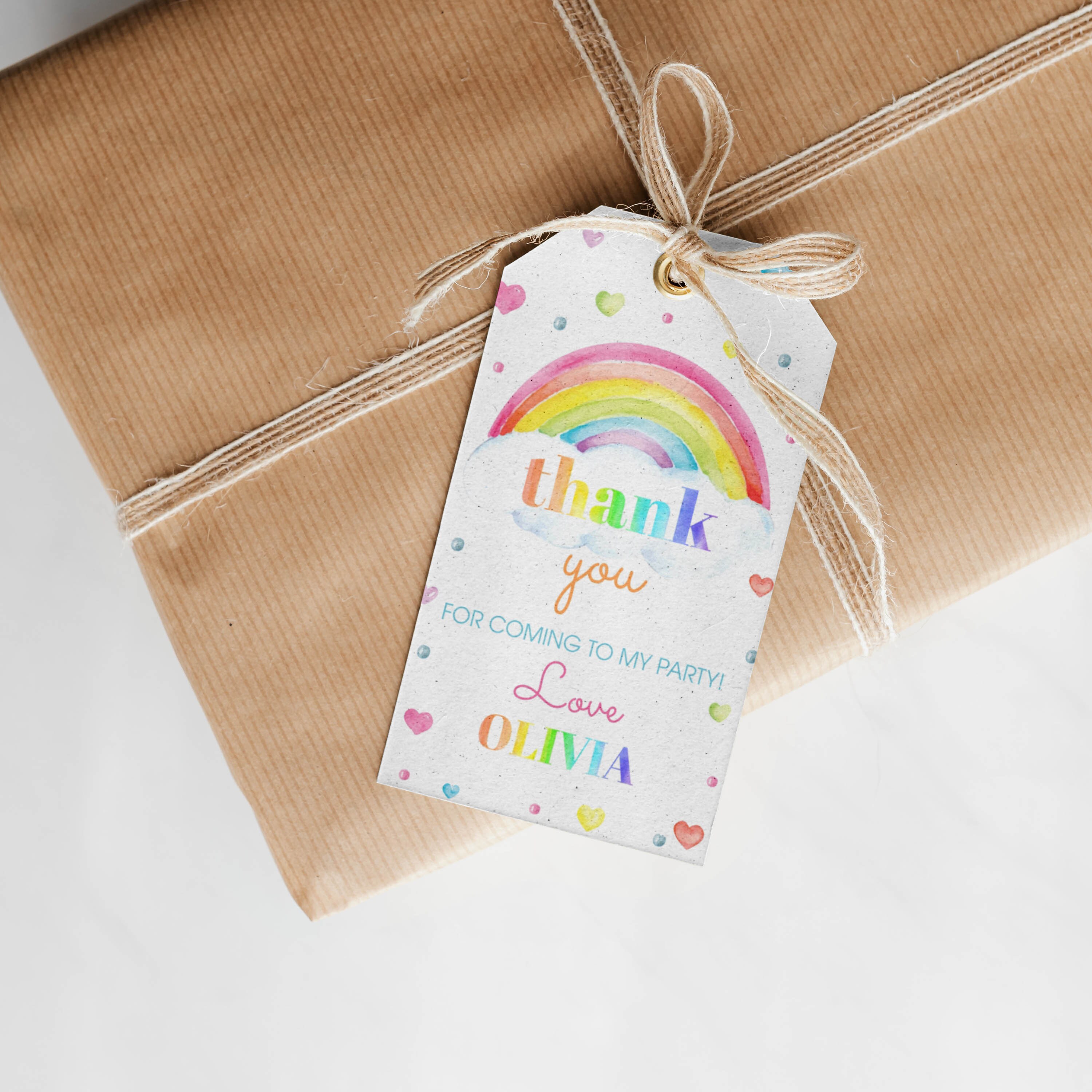 EDITABLE Rainbow Favor Tags Rainbow Thank You Tag Colorful | Etsy