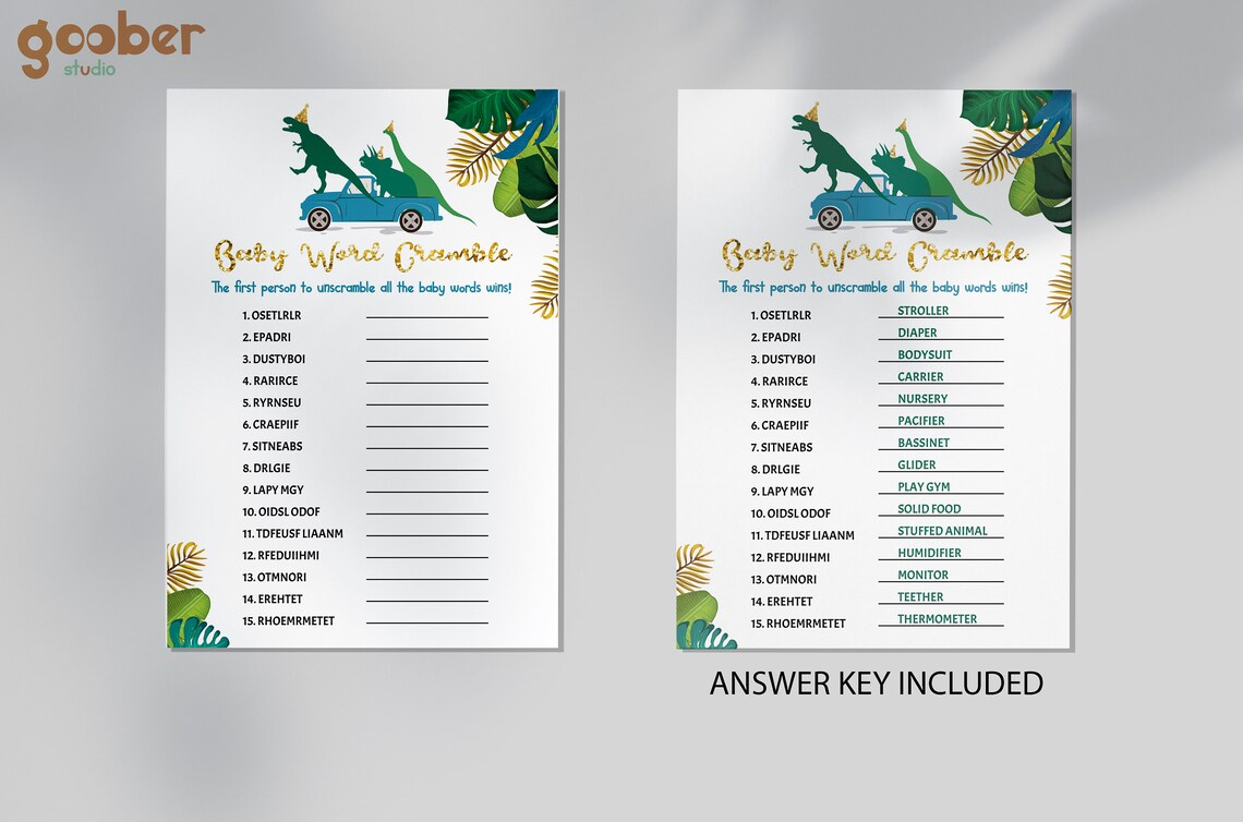 10 Editable Dinosaur Baby Shower Games Dino Baby Shower Game - Etsy