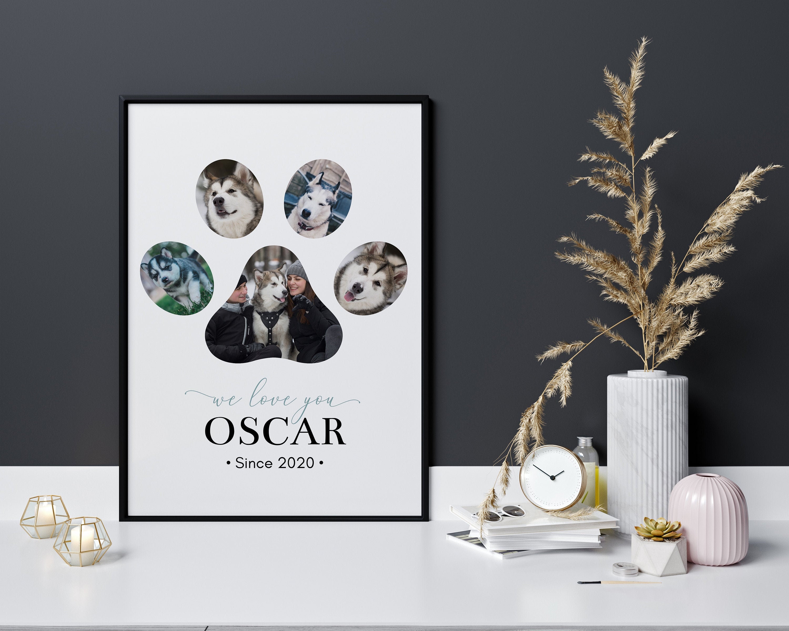 Editable Dog Photo Collage, Dog Photo Gift, Dog Photo Frame, Pet Photo ...