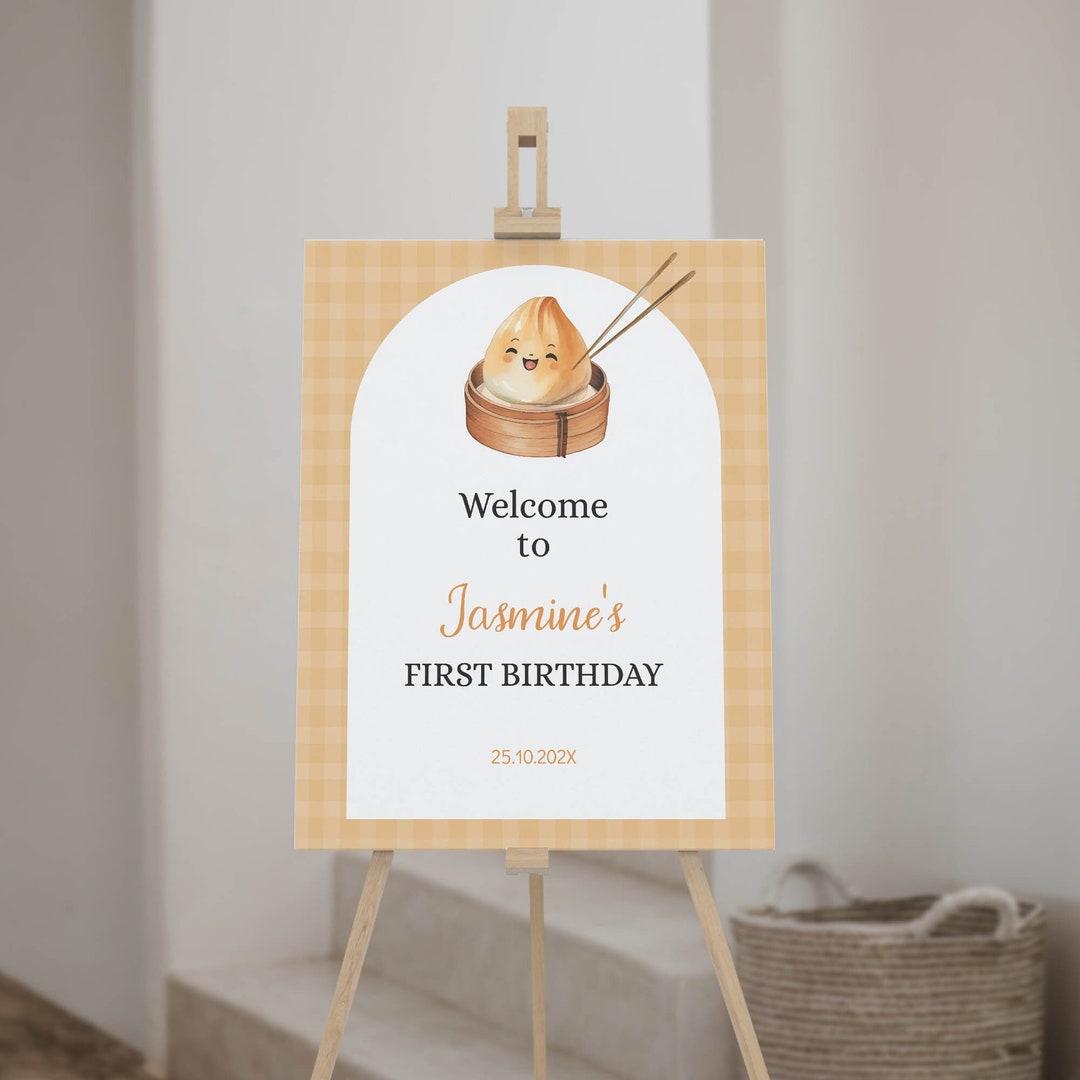 EDITABLE Dumpling Party Welcome Sign, Dumpling Birthday Decoration, Any ...