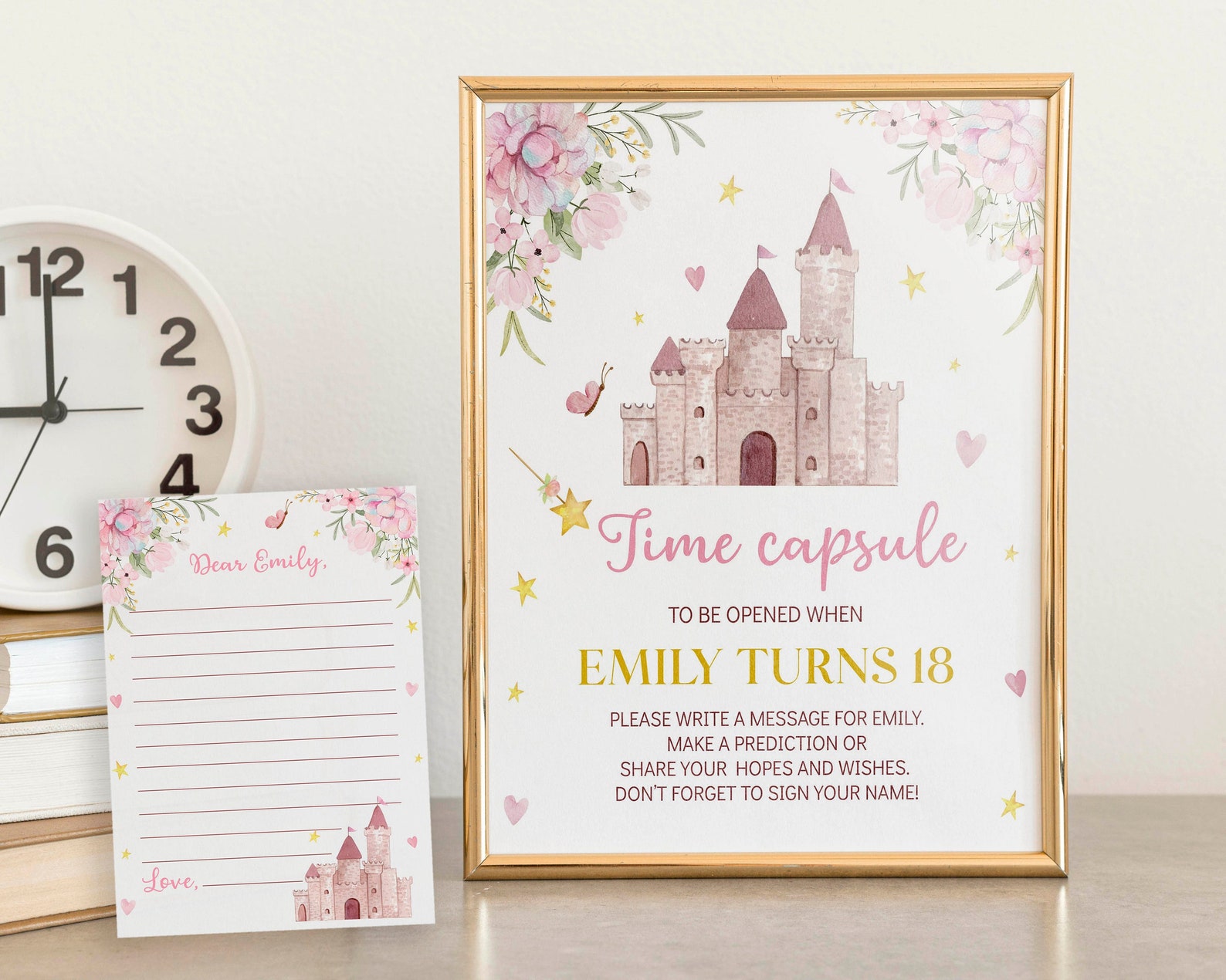 EDITABLE Princess Birthday Party Time Capsule Template - Etsy