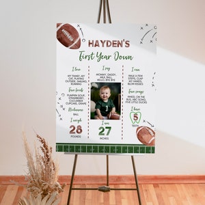 EDITABLE Football Milestone Board, Football 1st Birthday Milestone ...