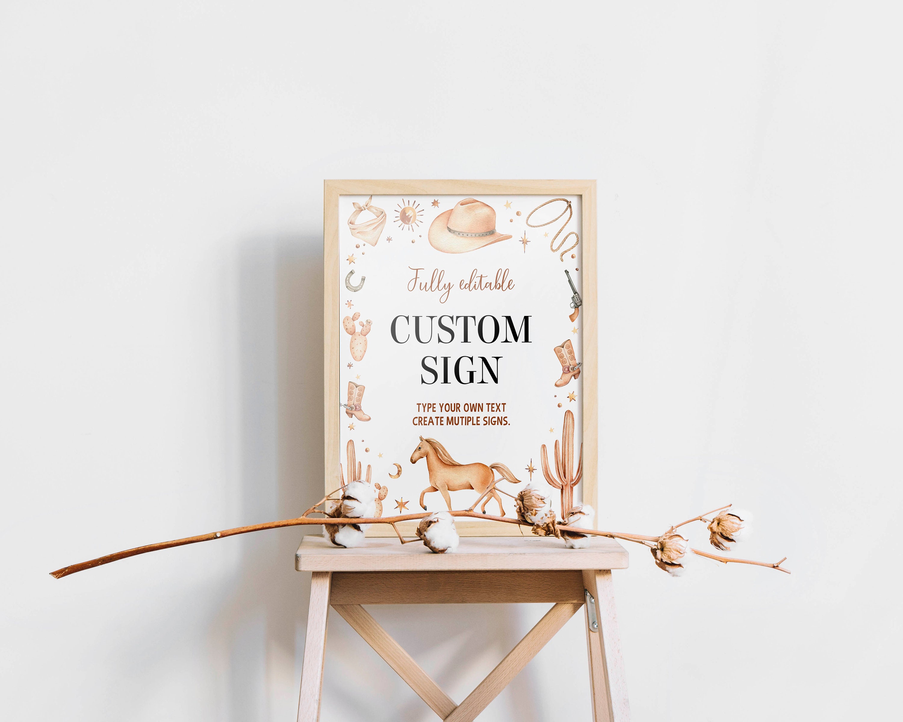 EDITABLE Wild West Party Sign First Rodeo Birthday Custom - Etsy