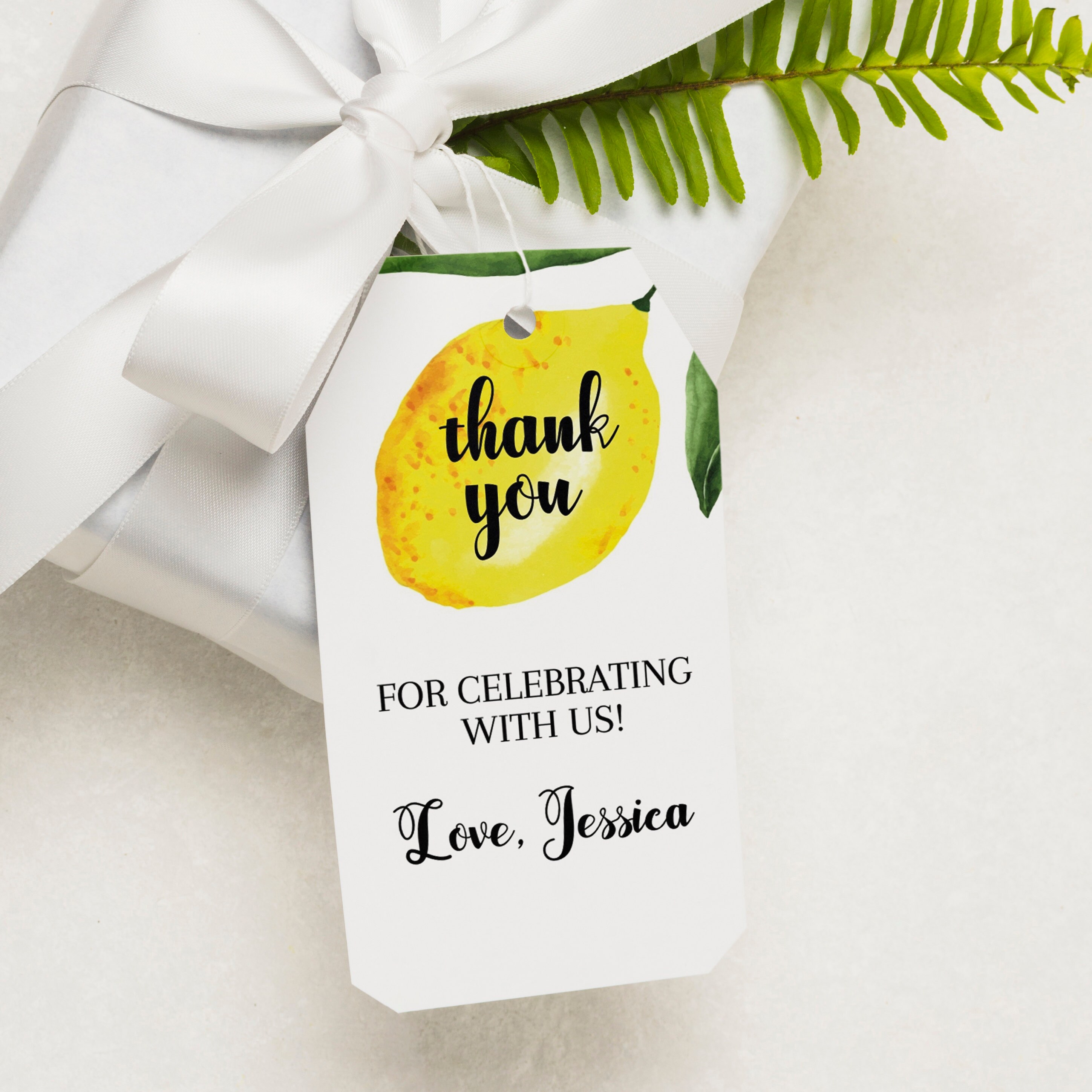 EDITABLE Lemon Baby Shower Favor Tag Citrus Thank You Tag | Etsy