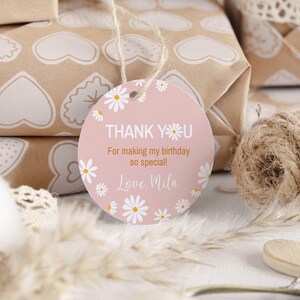 EDITABLE Daisy Birthday Party Thank You Tag, Daisy 1st Birthday Favor ...