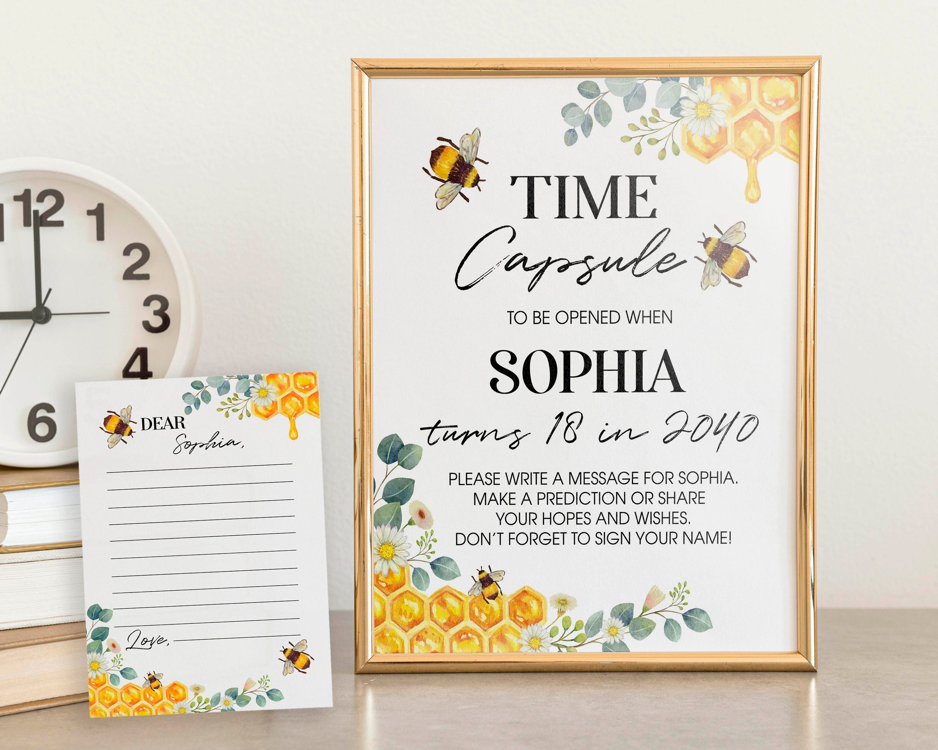 EDITABLE Bee Time Capsule Template Honey Bee Birthday Time - Etsy