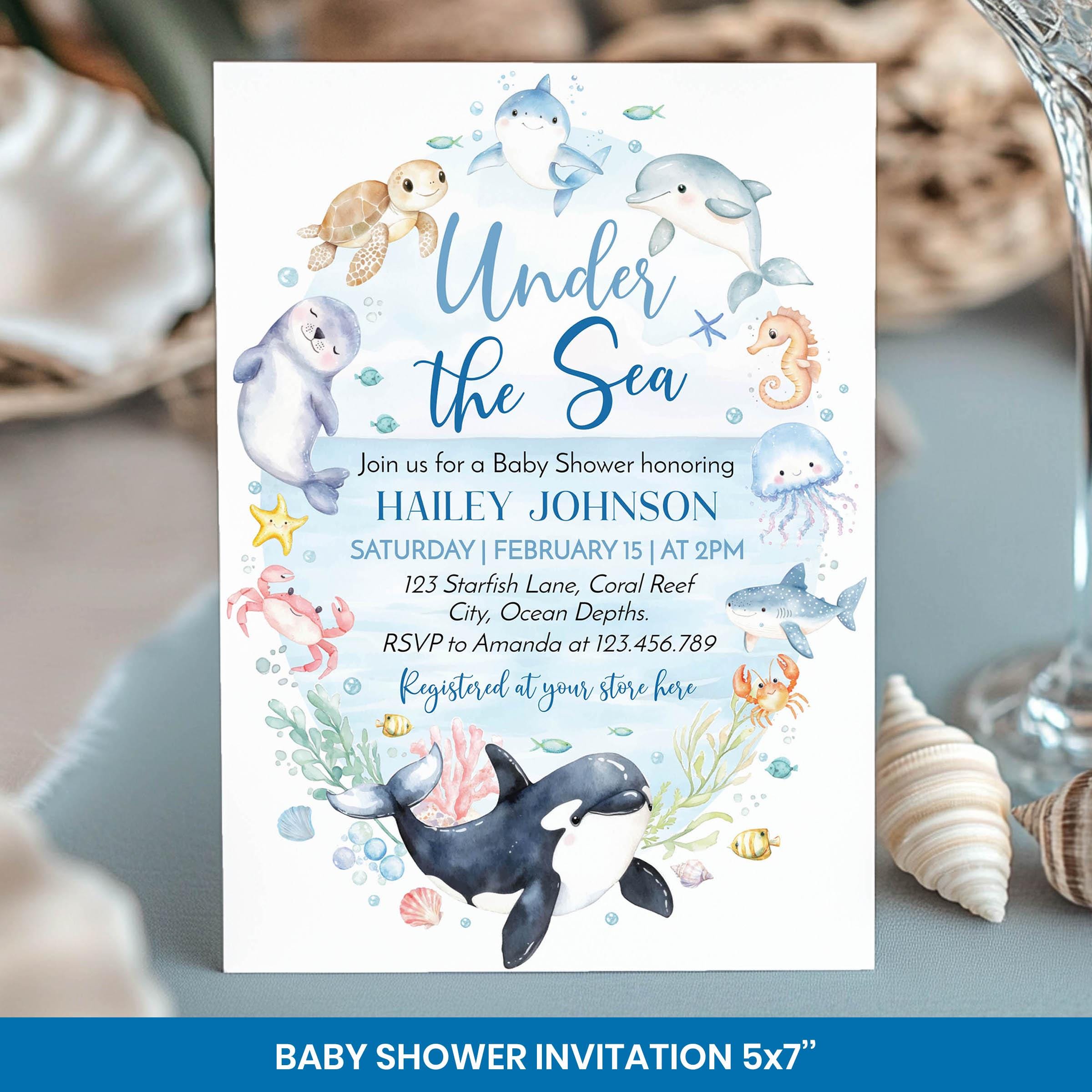 Ocean Baby Shower Bundle Boy, Under the Sea Party Decor Games, Nautical ...