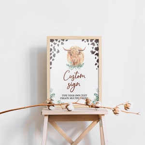 EDITABLE Holy Cow I'm One Birthday Party Sign, Cow 1st Birthday Custom ...