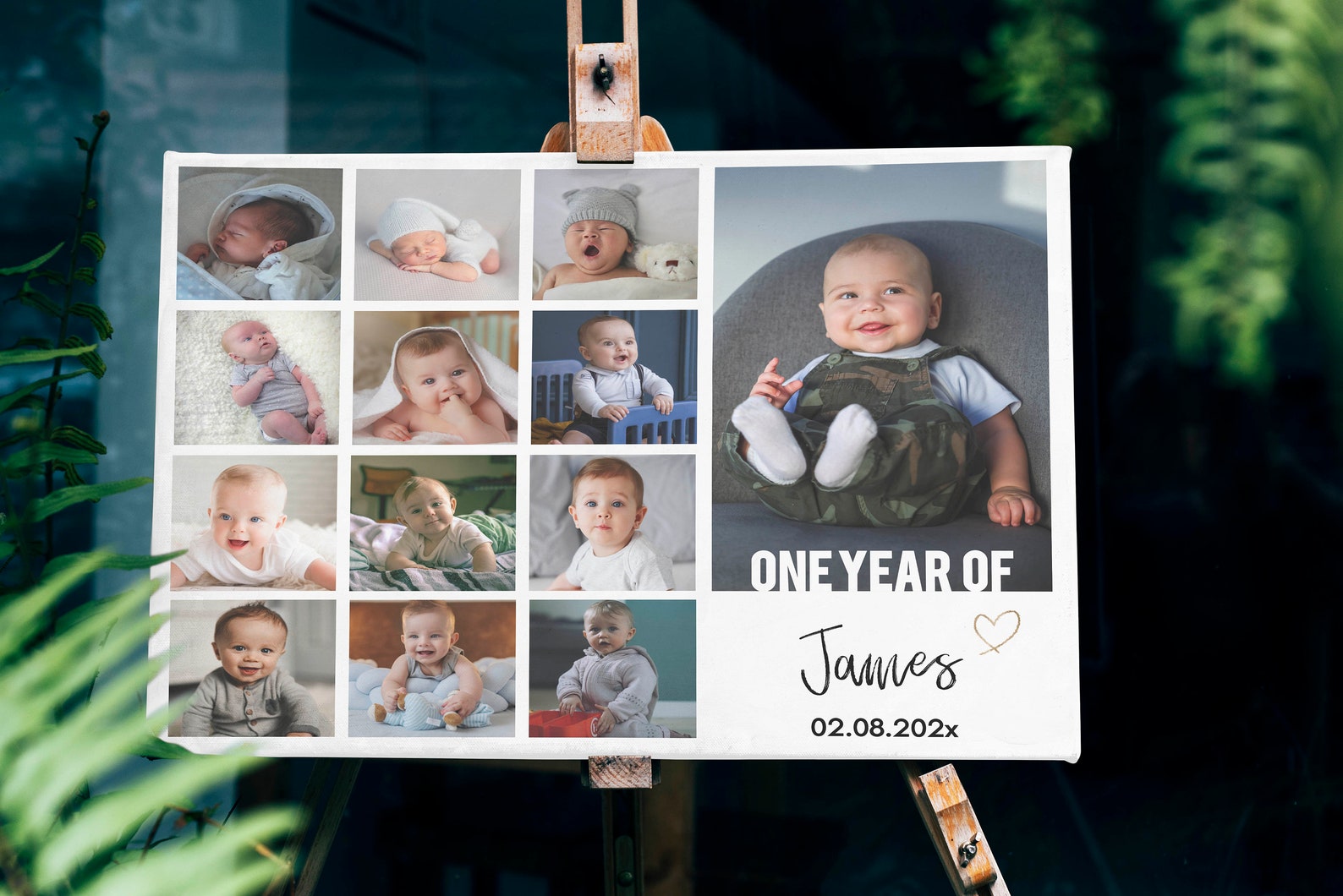 Editable First Year Photo Collage, Baby First Year Poster, 12 Months ...