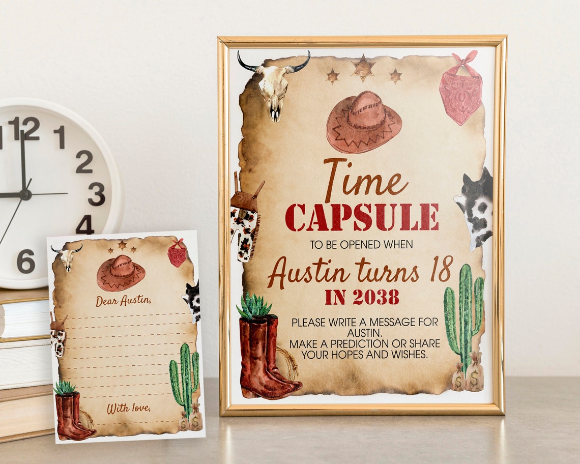 EDITABLE My First Rodeo Birthday Time Capsule Template Cowboy - Etsy