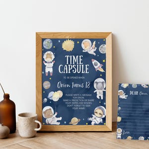 EDITABLE Outer Space Birthday Time Capsule, Space 1st Birthday Keepsake ...