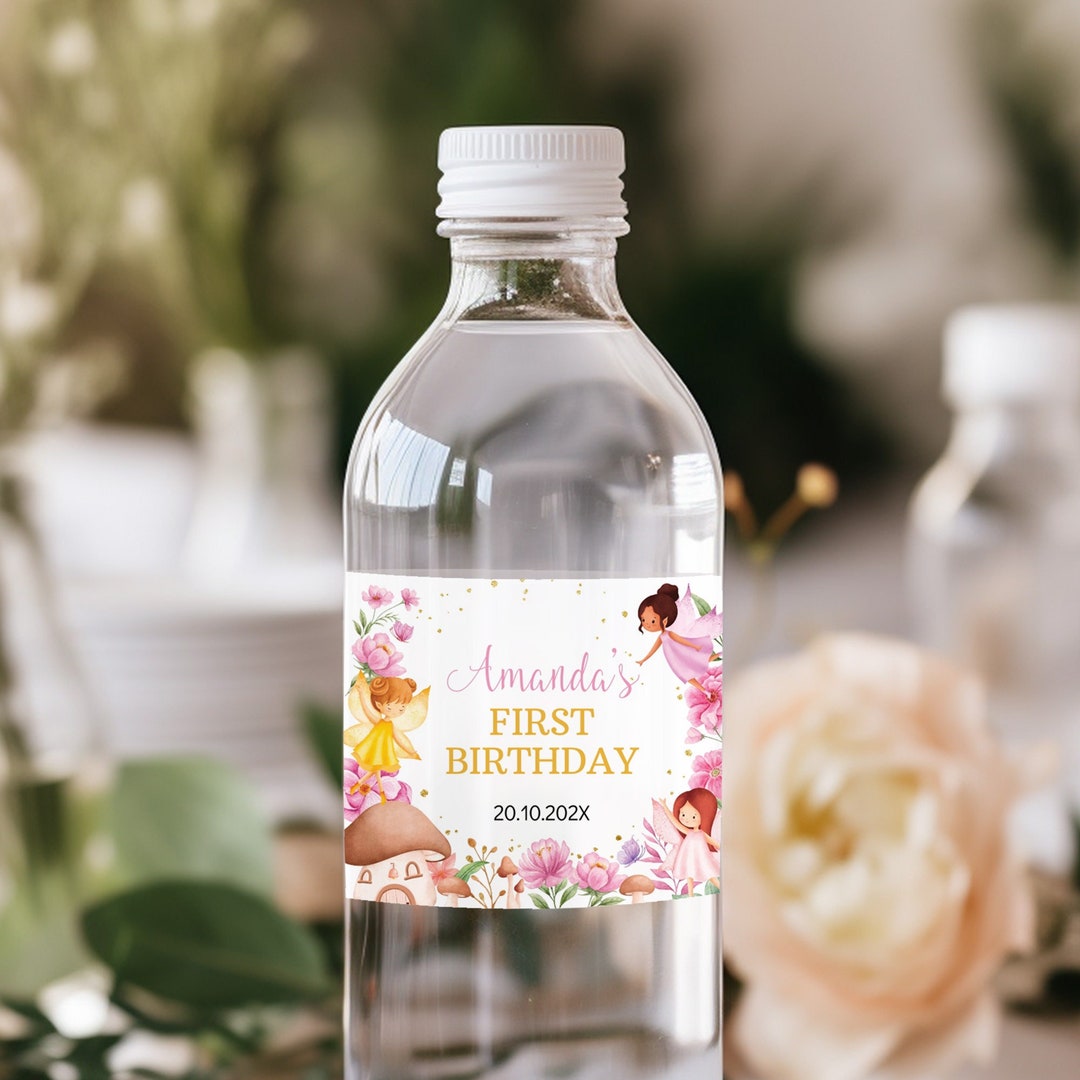 EDITABLE Fairy Birthday Water Bottle Labels, Enchanted Fairy Birthday ...