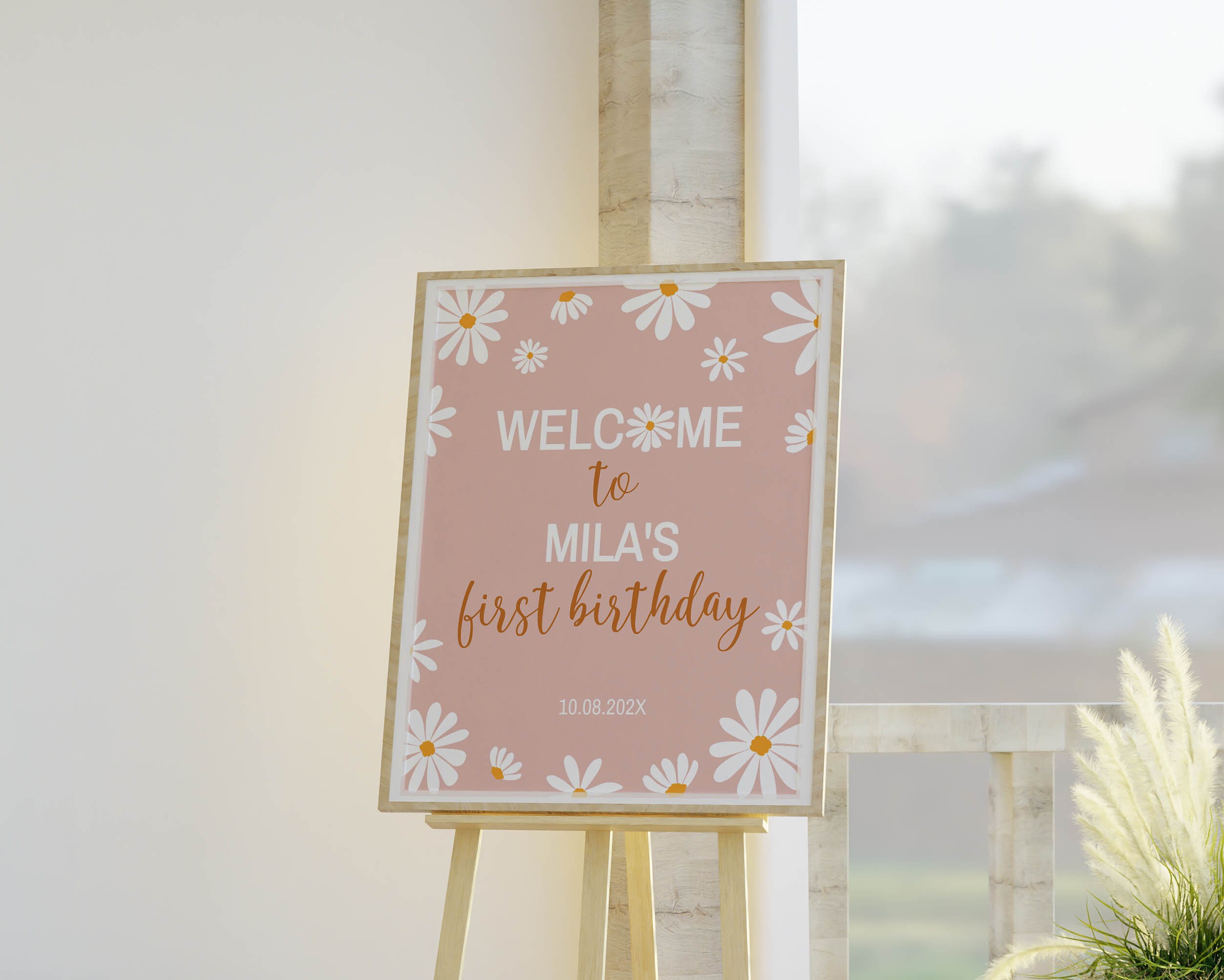 EDITABLE Daisy Birthday Party Welcome Sign, Daisy Birthday Sign, Boho ...