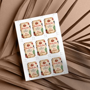 EDITABLE First Rodeo Birthday Favor Tag, Cowboy 1st Birthday Thank You ...